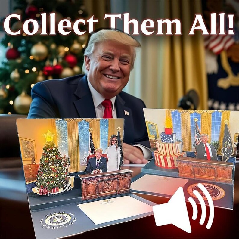 Donald Trump Christmas Card – Pop up 3D President With Light, Sound ...