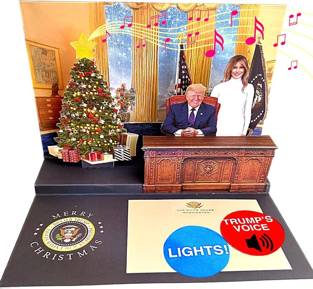 Donald Trump Christmas Card – Pop up 3D President With Light, Sound ...