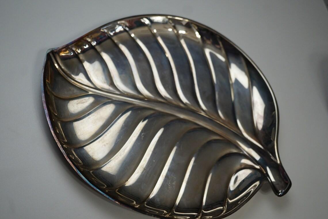 Mid Century Modern Silver Large Leaf Tray Housewarming Gift for Her ...
