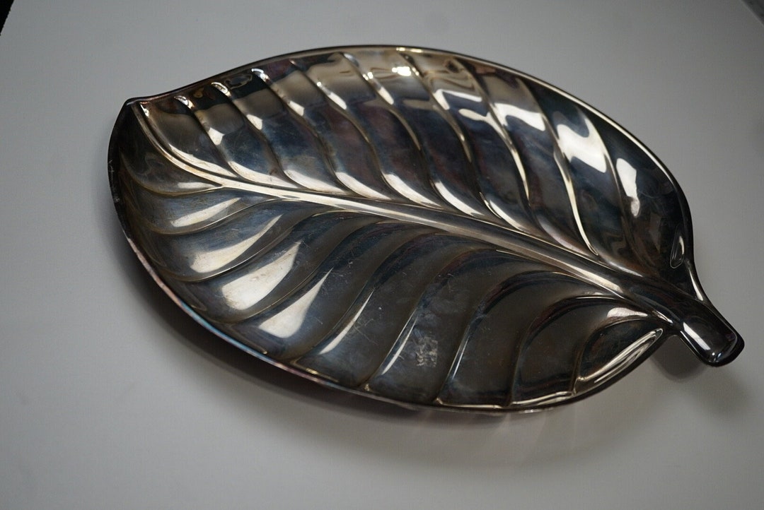 Mid Century Modern Silver Large Leaf Tray Housewarming Gift for Her ...
