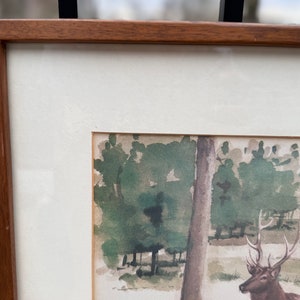 Yellowstone Elk Watercolor Painting Vintage 1981 Tooby Burton Signed ...