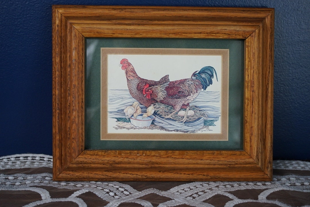 Chicken Artwork Vintage Photo Housewarming Gift for Chicken Lovers ...