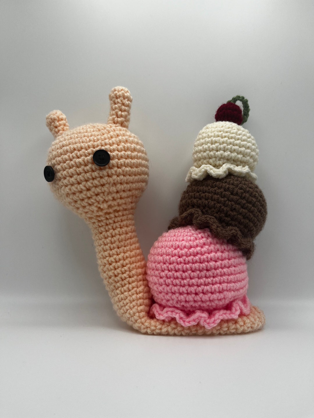 Ice Cream Snail Hand-made Crocheted Stuffed Animal - Etsy