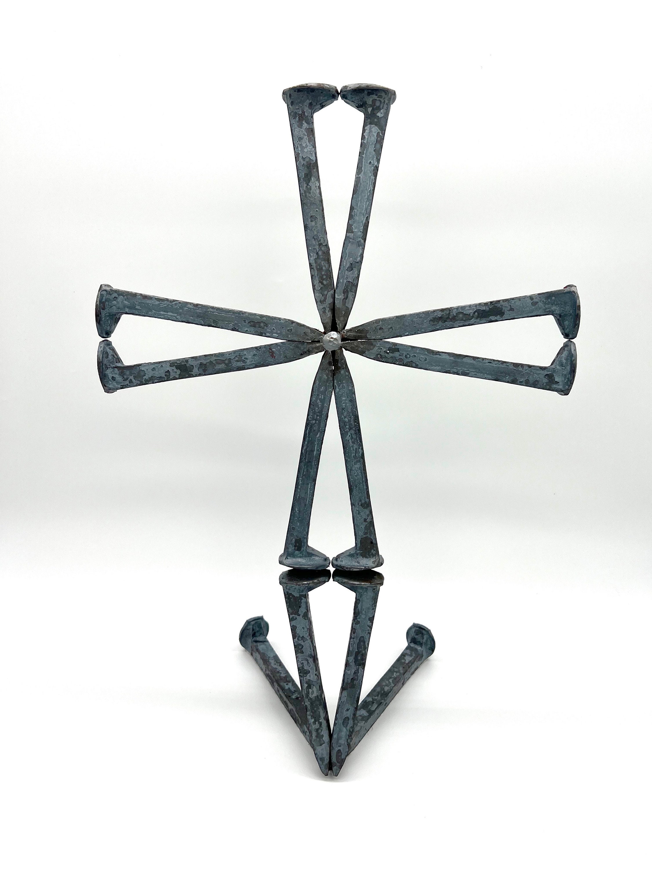 Railroad Spike Cross With Stand | Made in USA - Etsy