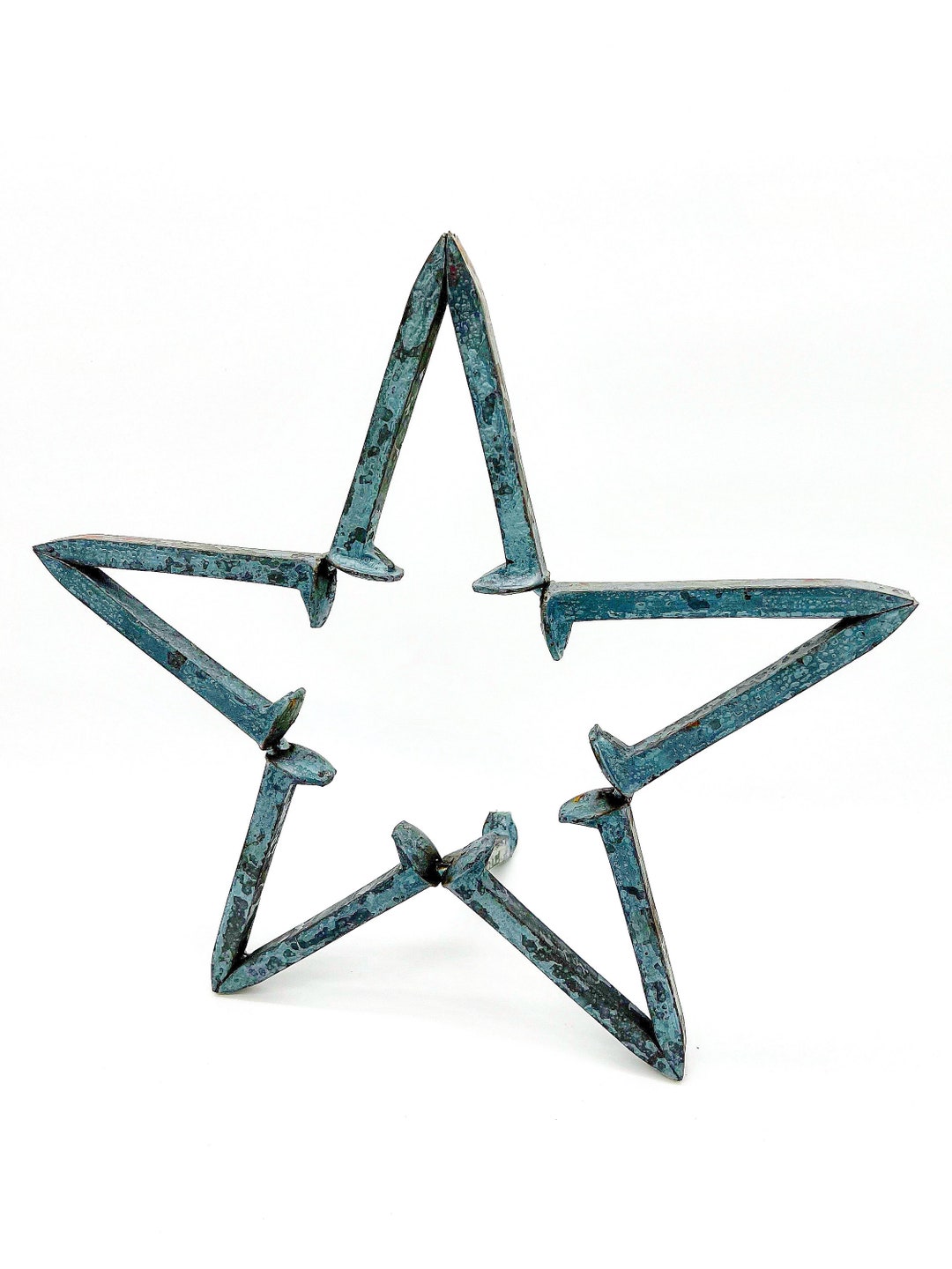 Railroad Spike Star With Stand – Hand Welded Metal Star, Freestanding ...