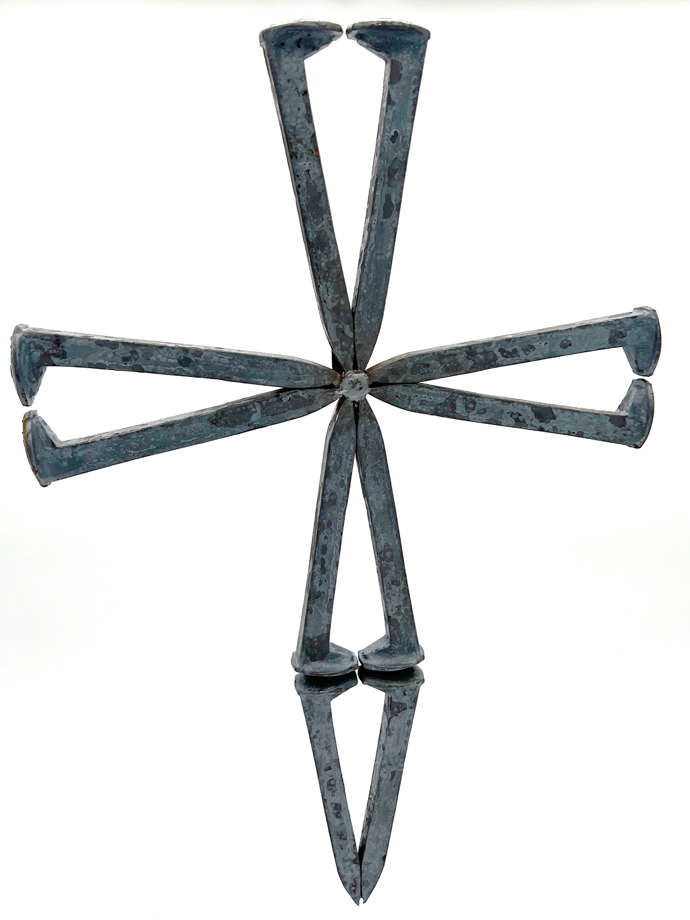 Railroad Spike Cross - Hand Welded Metal Cross, Christian Wall Decor - Etsy