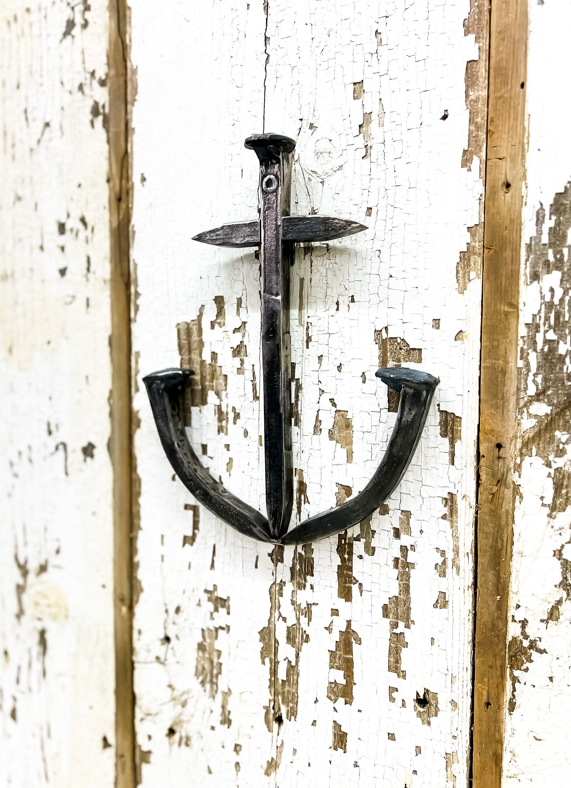 Hand-forged Metal Railroad Spike Anchor – Steel Nautical Wall Decor - Etsy