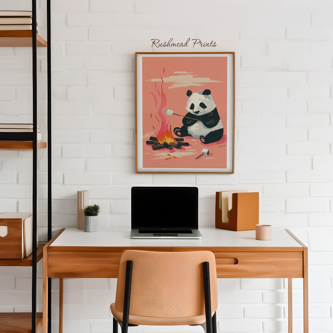 Camping Panda, Camp Fire, Panda Roasting Marshmallows, Fun Panda Poster ...