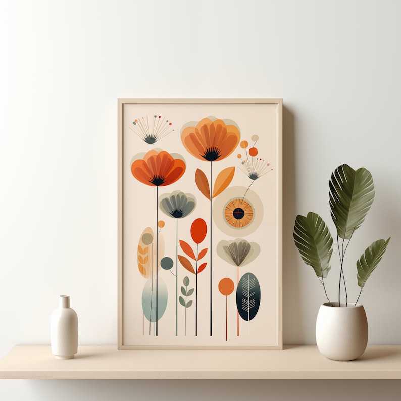mid-century-modern-flower-poster-boho-botanical-wall-art-digital-wall