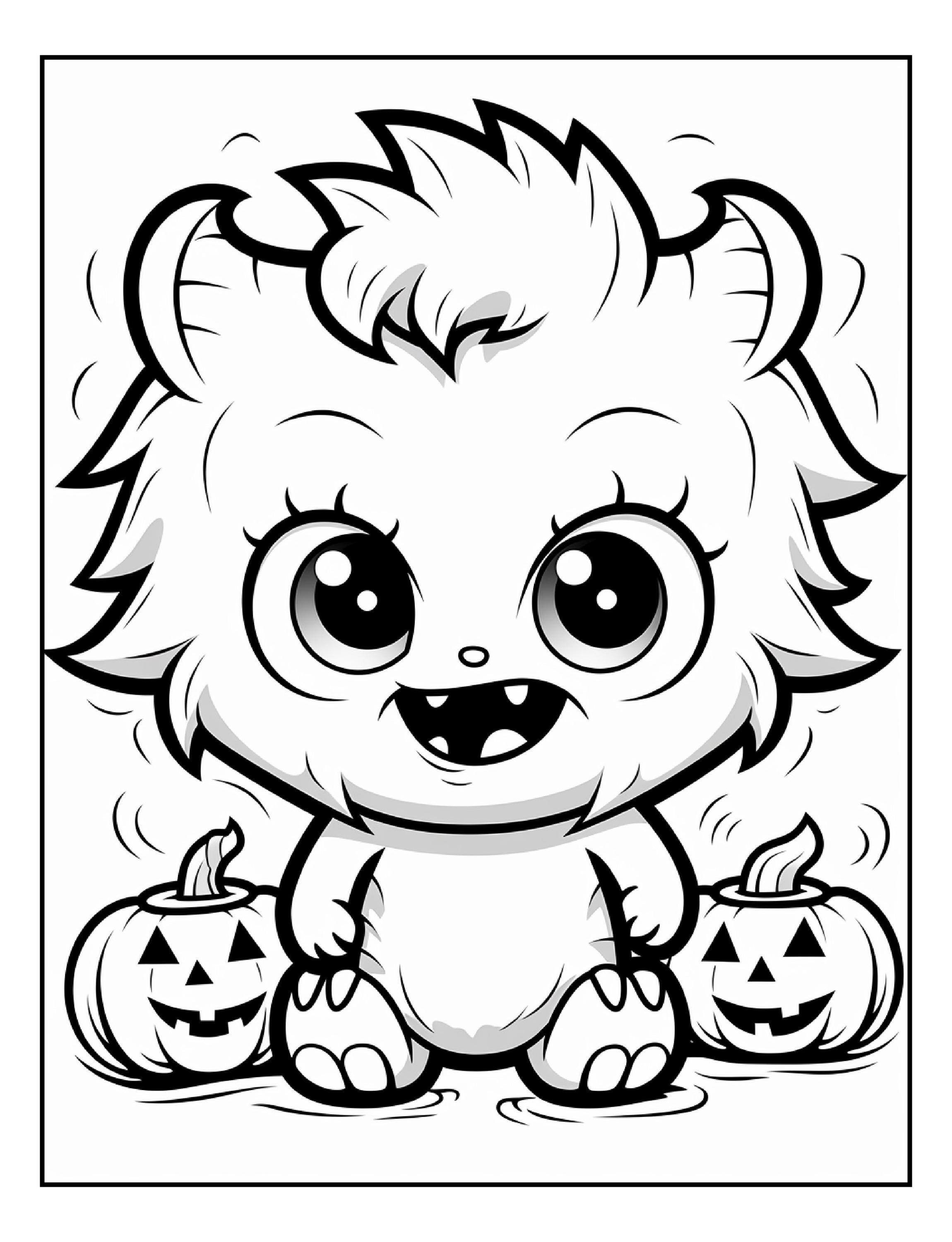 260 Halloween Monsters Coloring Pages - Etsy