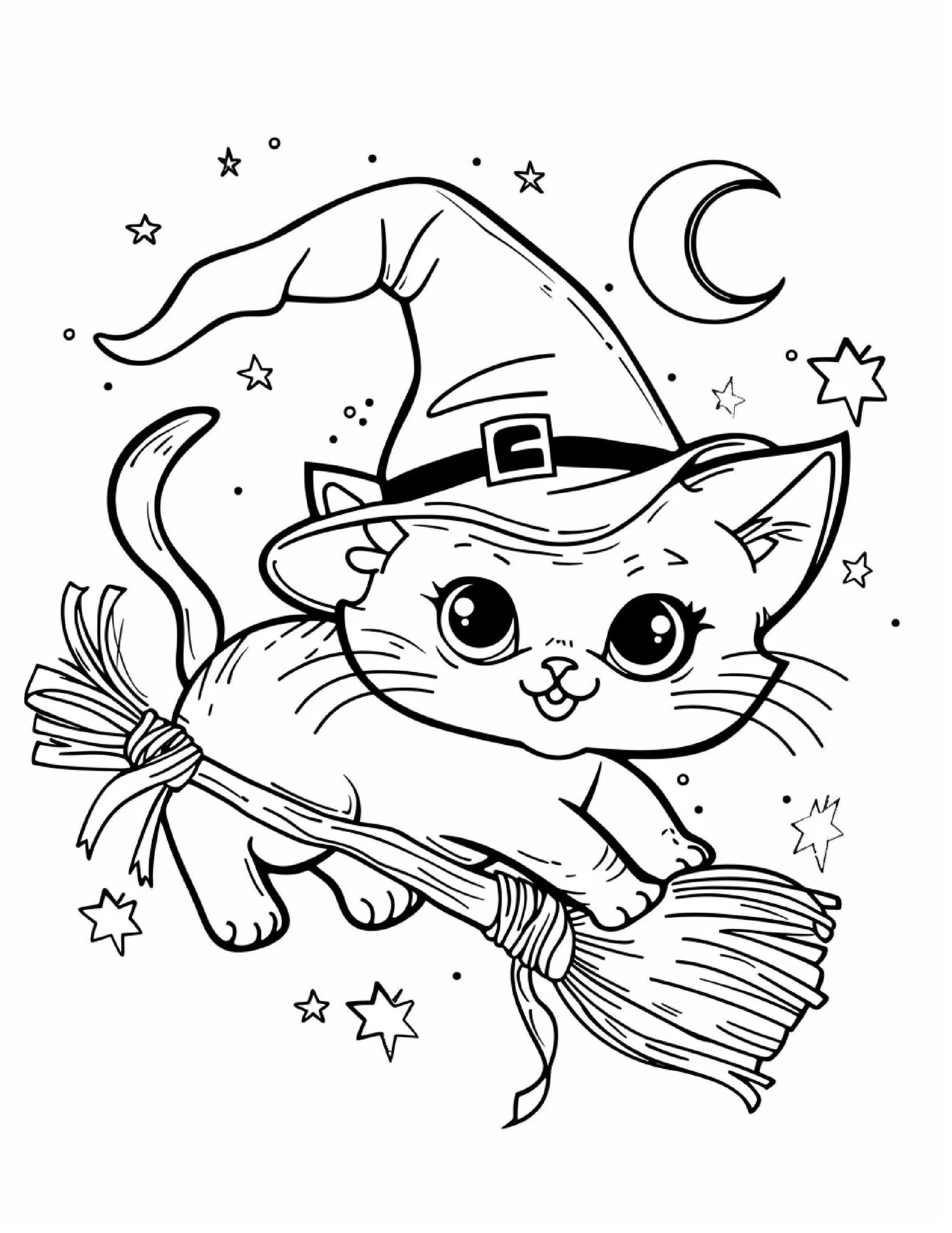 200 Halloween Cat Coloring Pages - Etsy