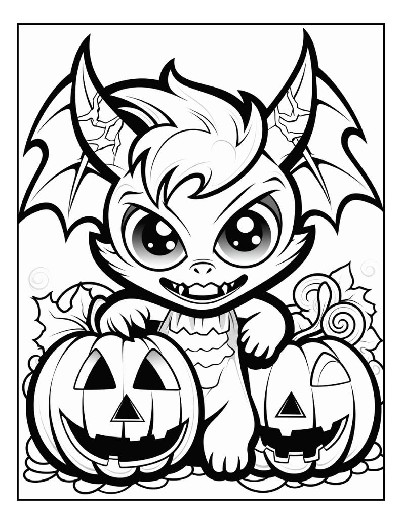 260 Halloween Monsters Coloring Pages - Etsy