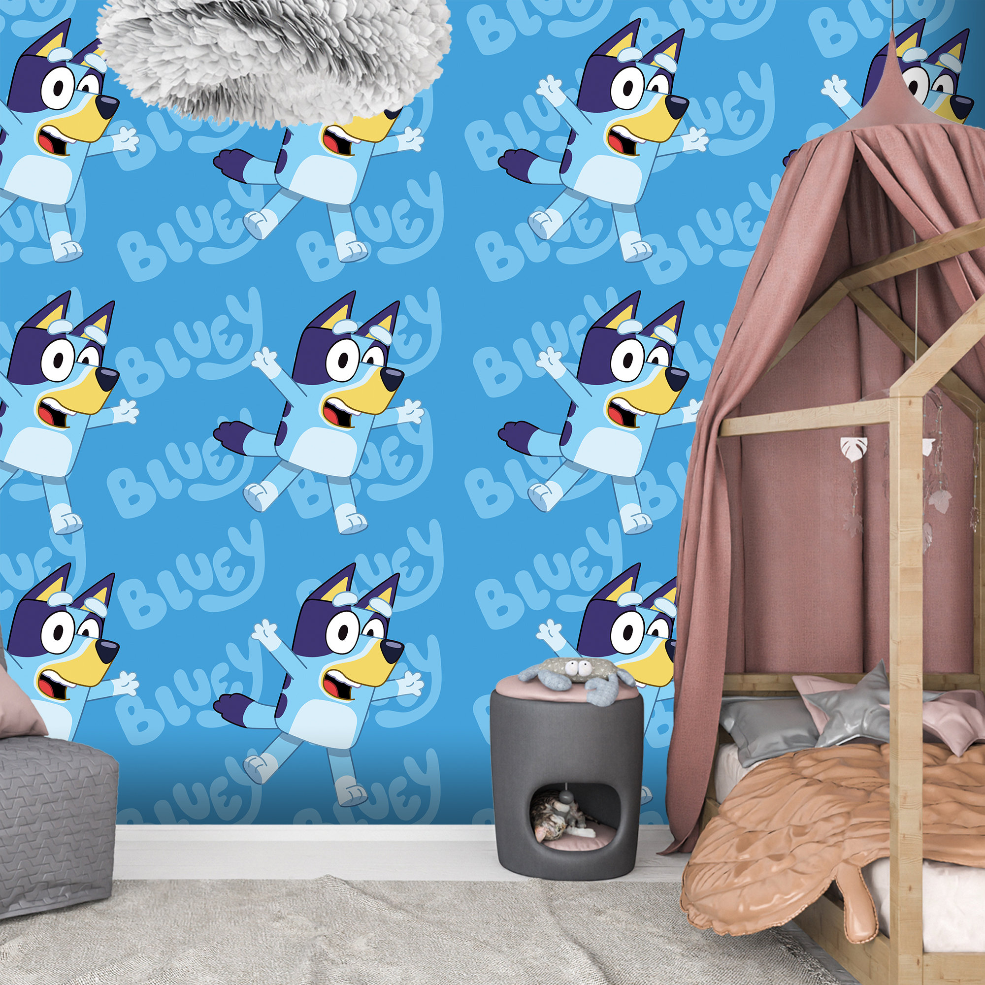 Kids Bedroom Wallpaper, Bluey Wallpaper, Bluey Cartoon Wallpaper, Kids ...