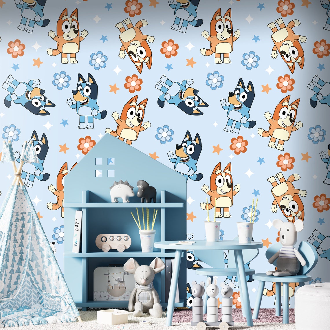 Bluey Bingo Wallpaper, Bluey Wallpaper, Bingo Wallpaper, Kids Bedroom ...