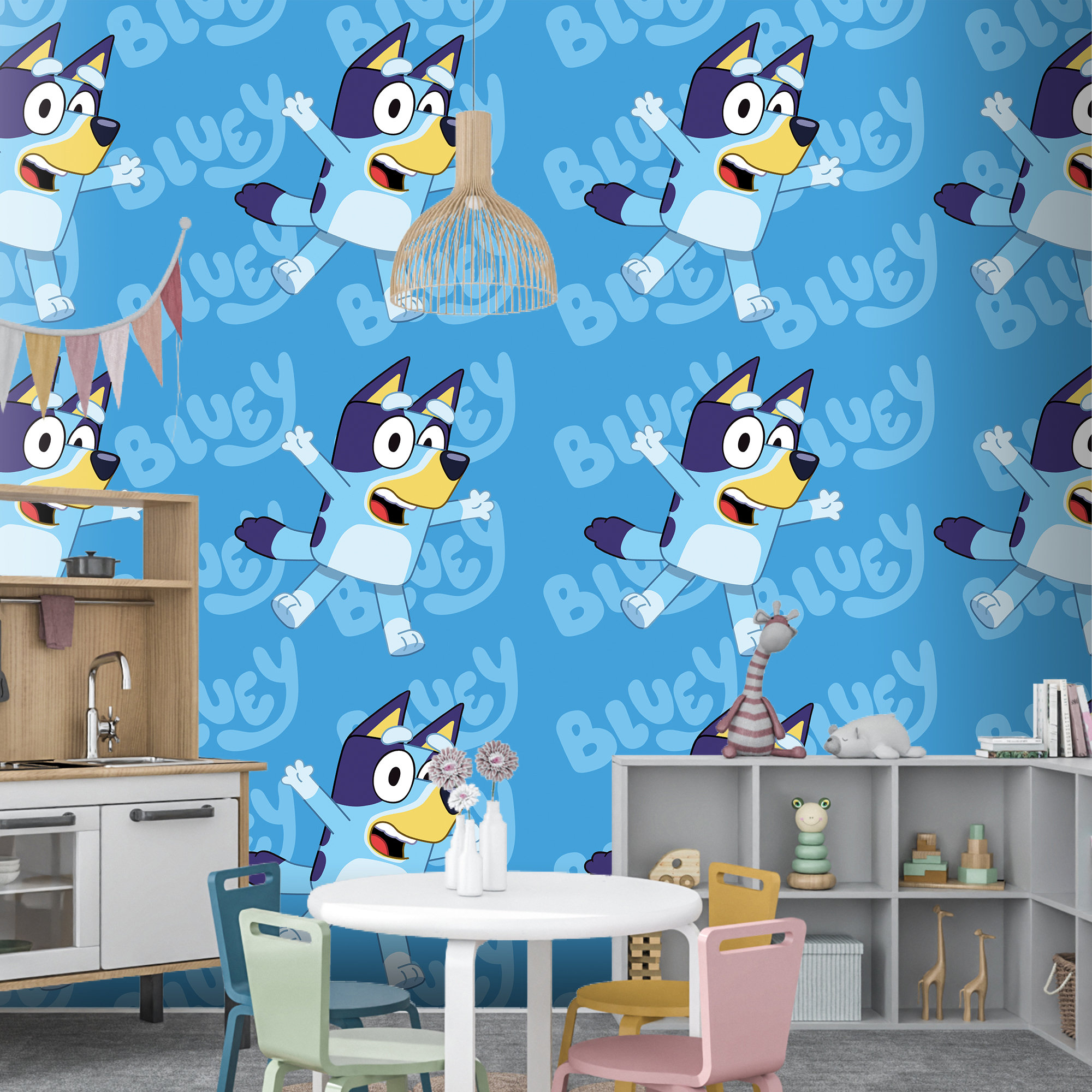 Kids Bedroom Wallpaper, Bluey Wallpaper, Bluey Cartoon Wallpaper, Kids ...