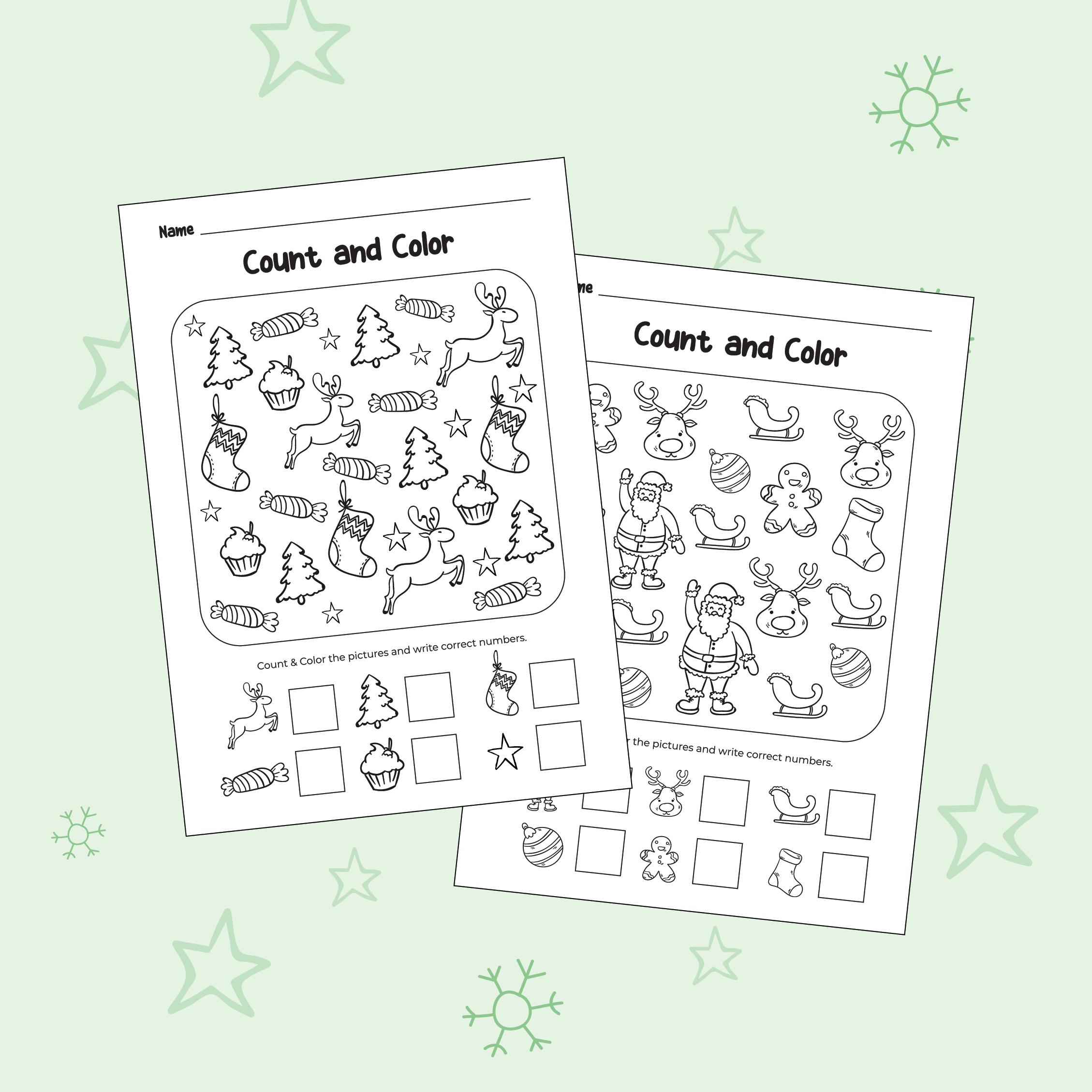 Count and Color for Pre K and Kindergarten Enhance Number Recognition ...