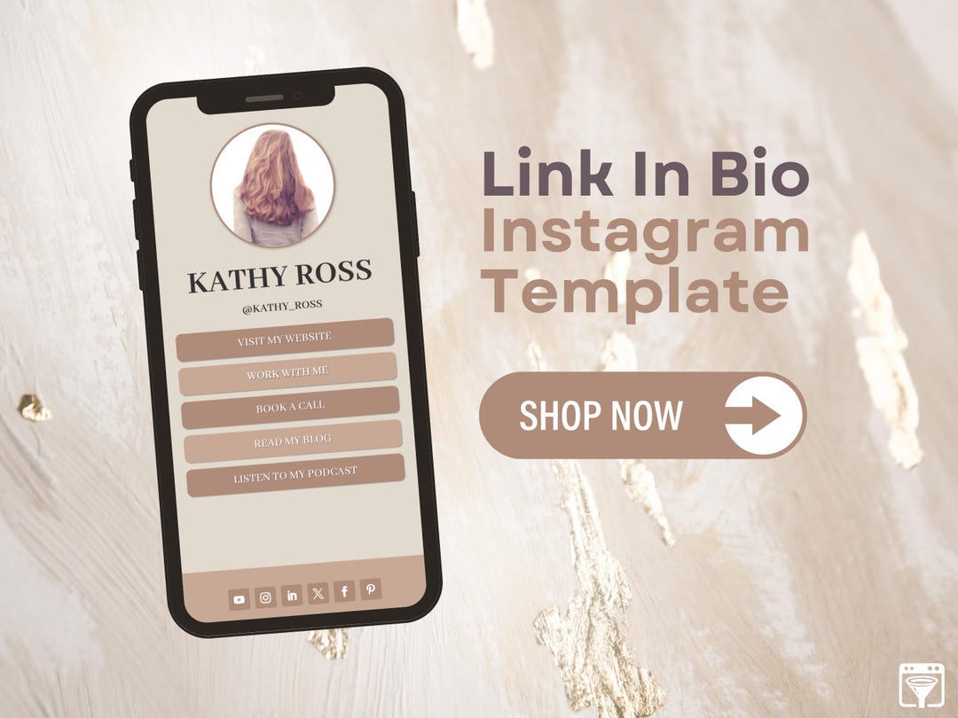 Customizable Instagram Link in Bio Template Beige | Divi & Wordpress | Linktree Alternative - Etsy