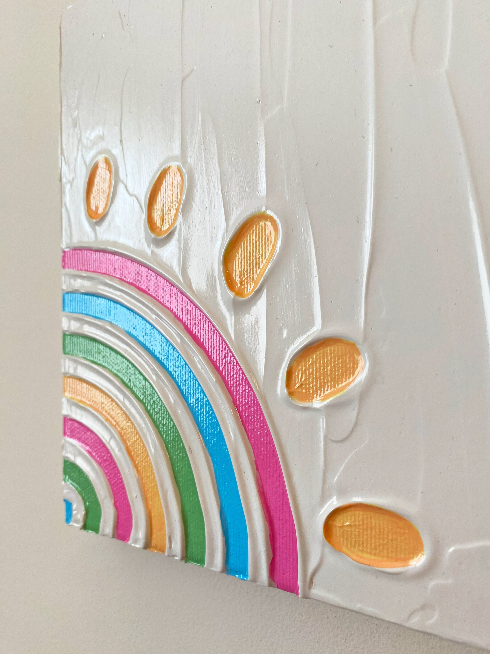 Textured Rainbow Mini Painting Original Handwork Art Minimalism Art ...