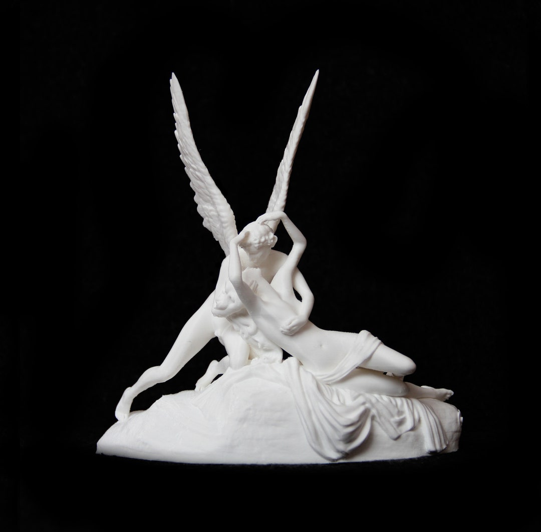 Psyche Revived by Cupid's Kiss Statue - 3D Printed Romantic Mythology ...