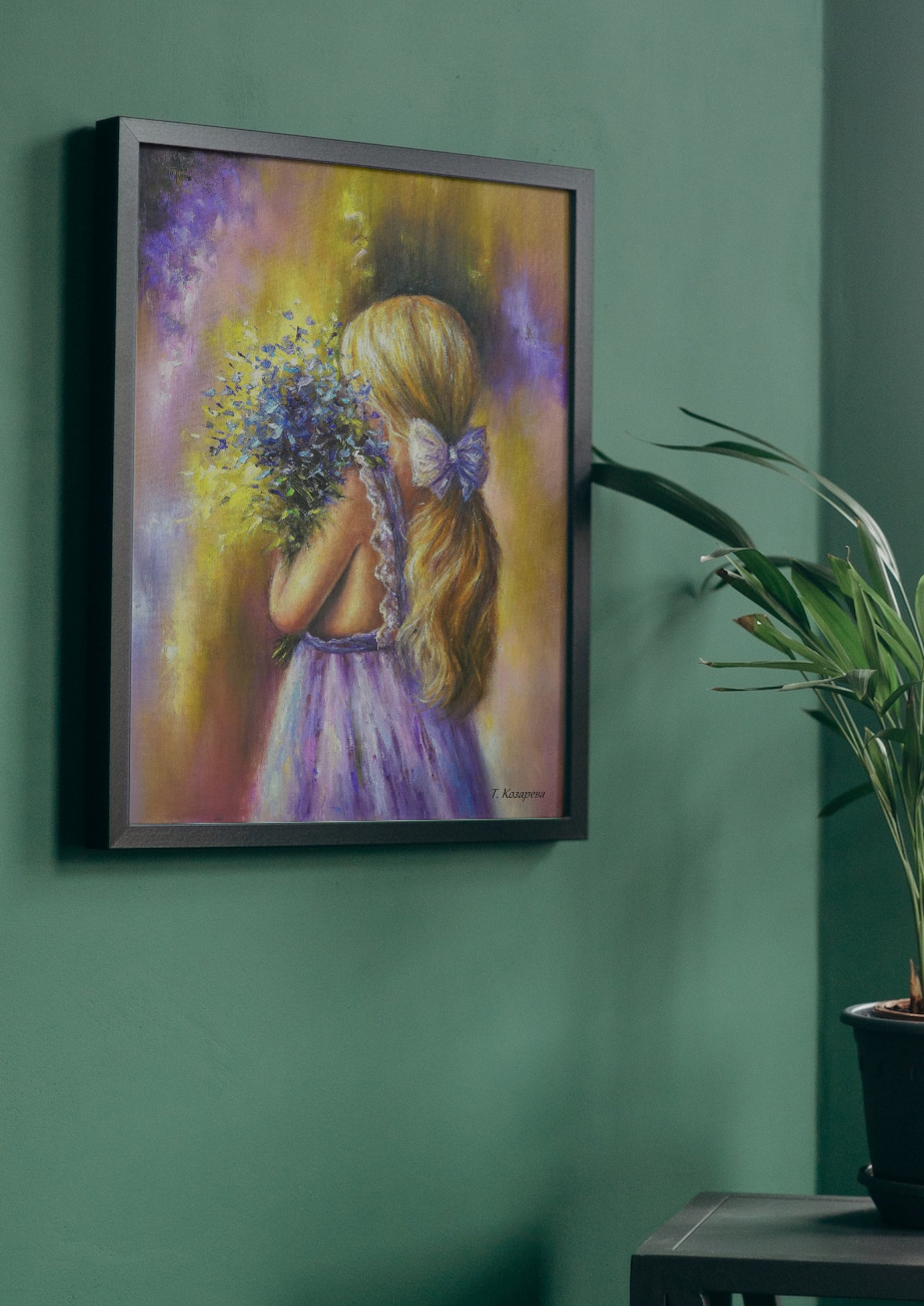 Blondie With Blooms Original Oil Painting Print, 1st Birthday Gift ...