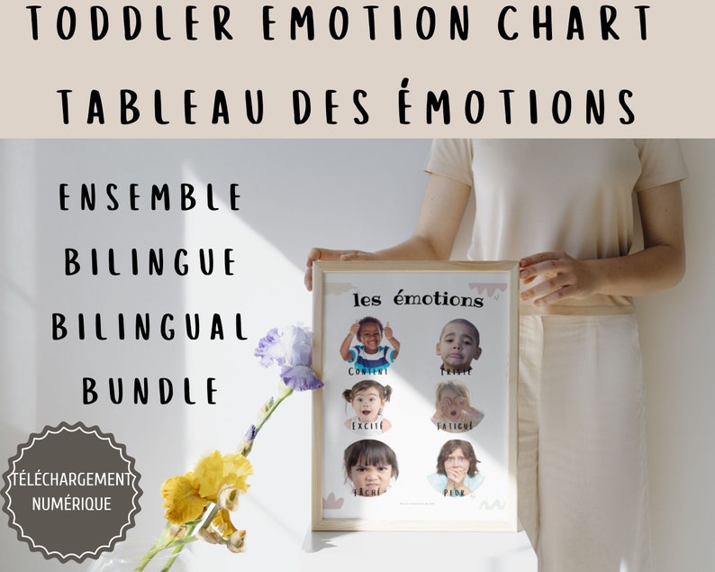 BILINGUAL BUNDLE: Tableau Des émotions Pour Petit Enfants Imprimable ...
