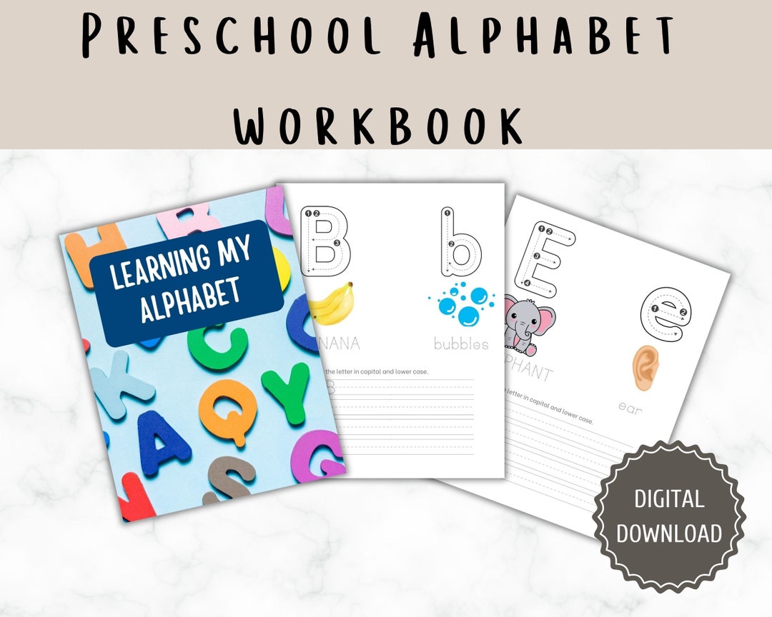 Alphabet Workbook, Preschool Learning, Tracing, Learn to Write - Etsy