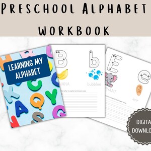 Alphabet Workbook, Preschool Learning, Tracing, Learn to Write - Etsy