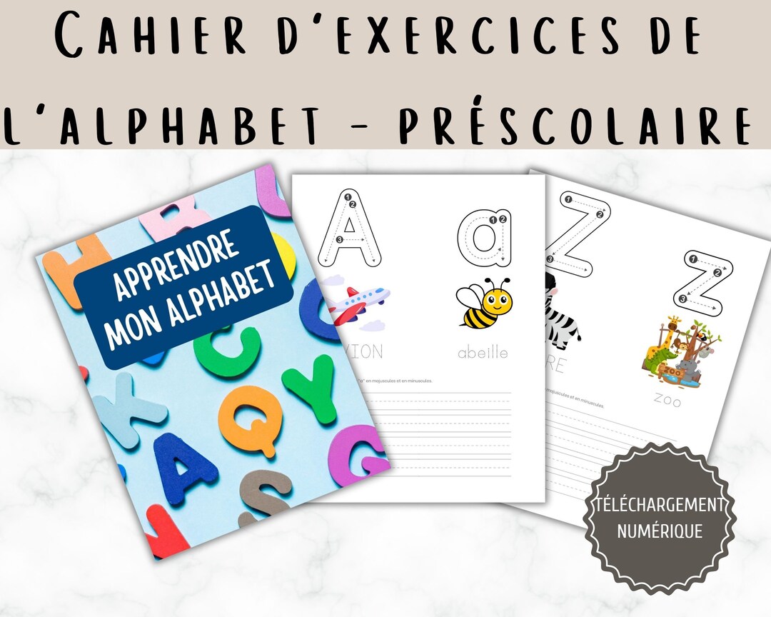 Cahier Alphabet, Prescolaire, Tracer, Apprendre a Ecrire, Alphabet ...