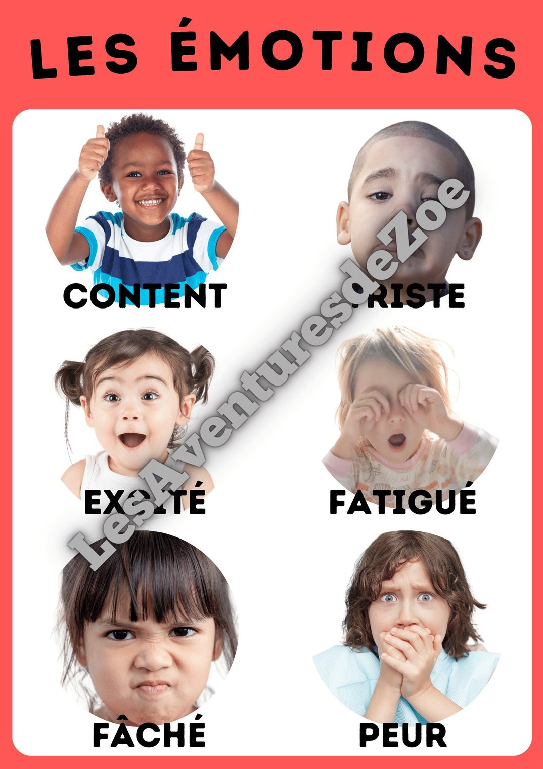 Tableau Des émotions Pour Bambin Toddler Emotion Chart french - Etsy