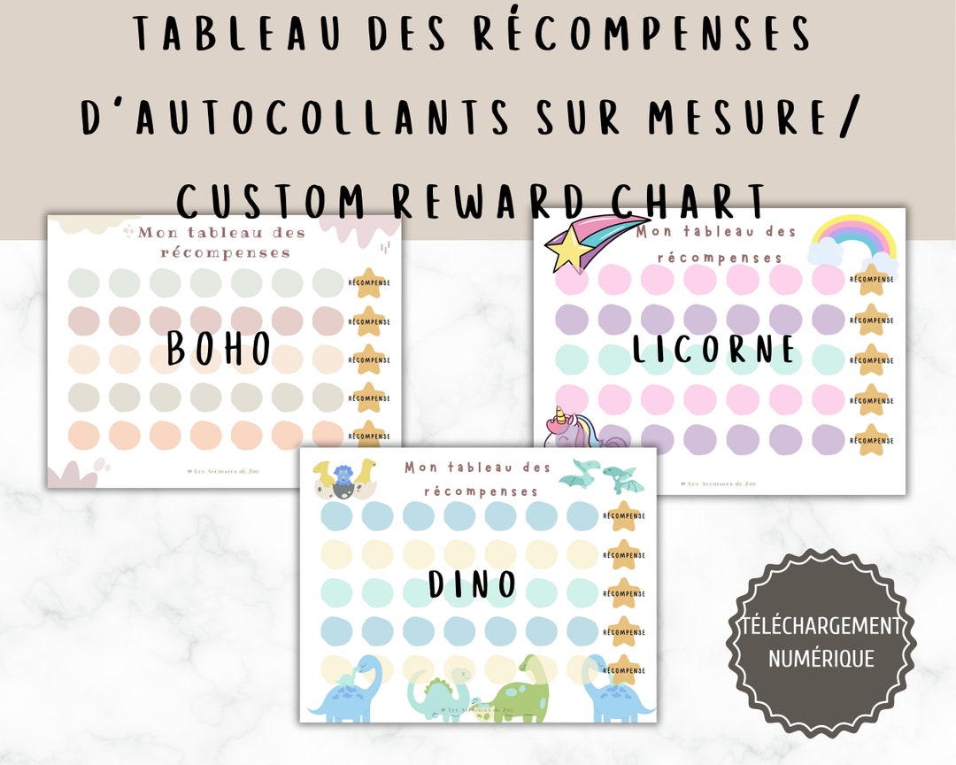 Tableau Des Récompenses Sur Mesure/custom Reward Chart - Etsy