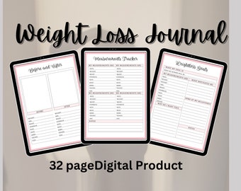 Weight Loss Journal Template DAILY Meals and Activity PDF DOWNLOAD - Etsy