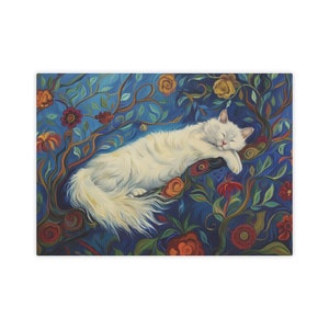 Linocut-inspired Turkish Angora Cat Art Print - Instant Download PNG ...