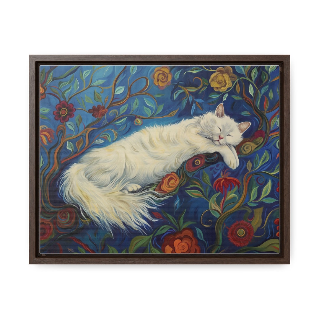 Linocut-inspired Turkish Angora Cat Art Print - Instant Download PNG ...