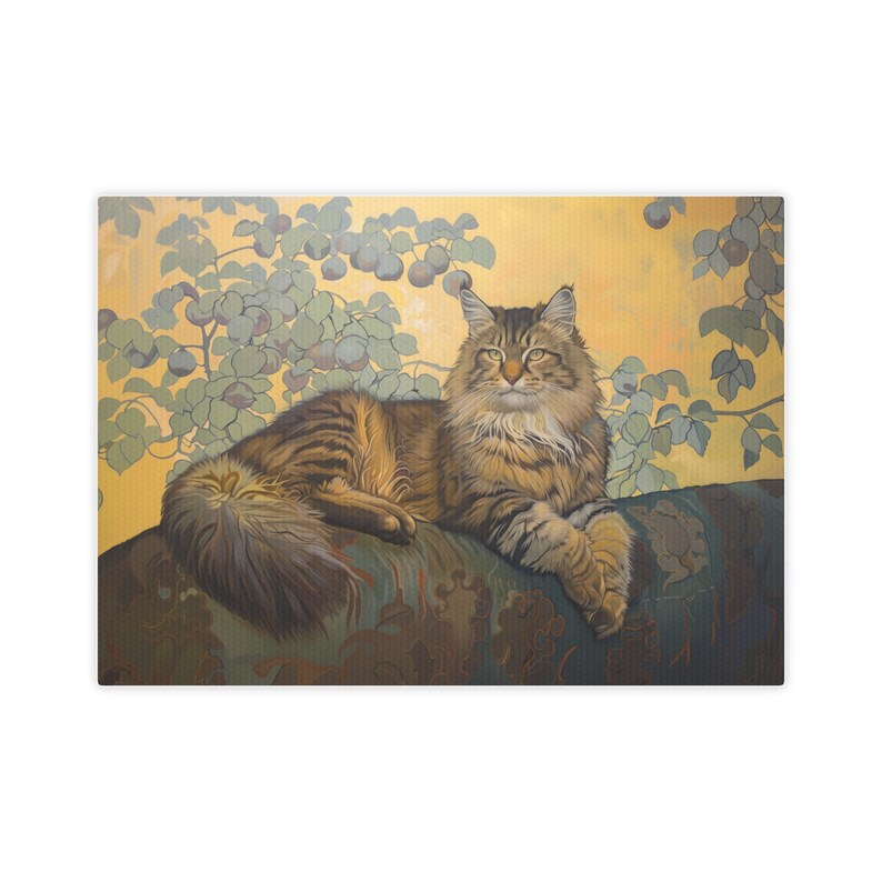 Linocut-inspired Norwegian Forest Cat Art Print - Instant Download PNG ...