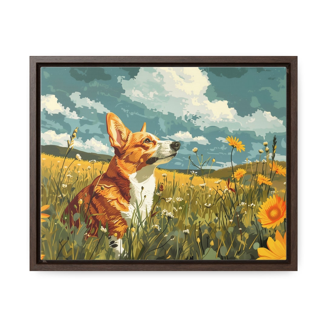 Printmaking-inspired Corgi Art Print - Instant Download PNG and PDF - Etsy