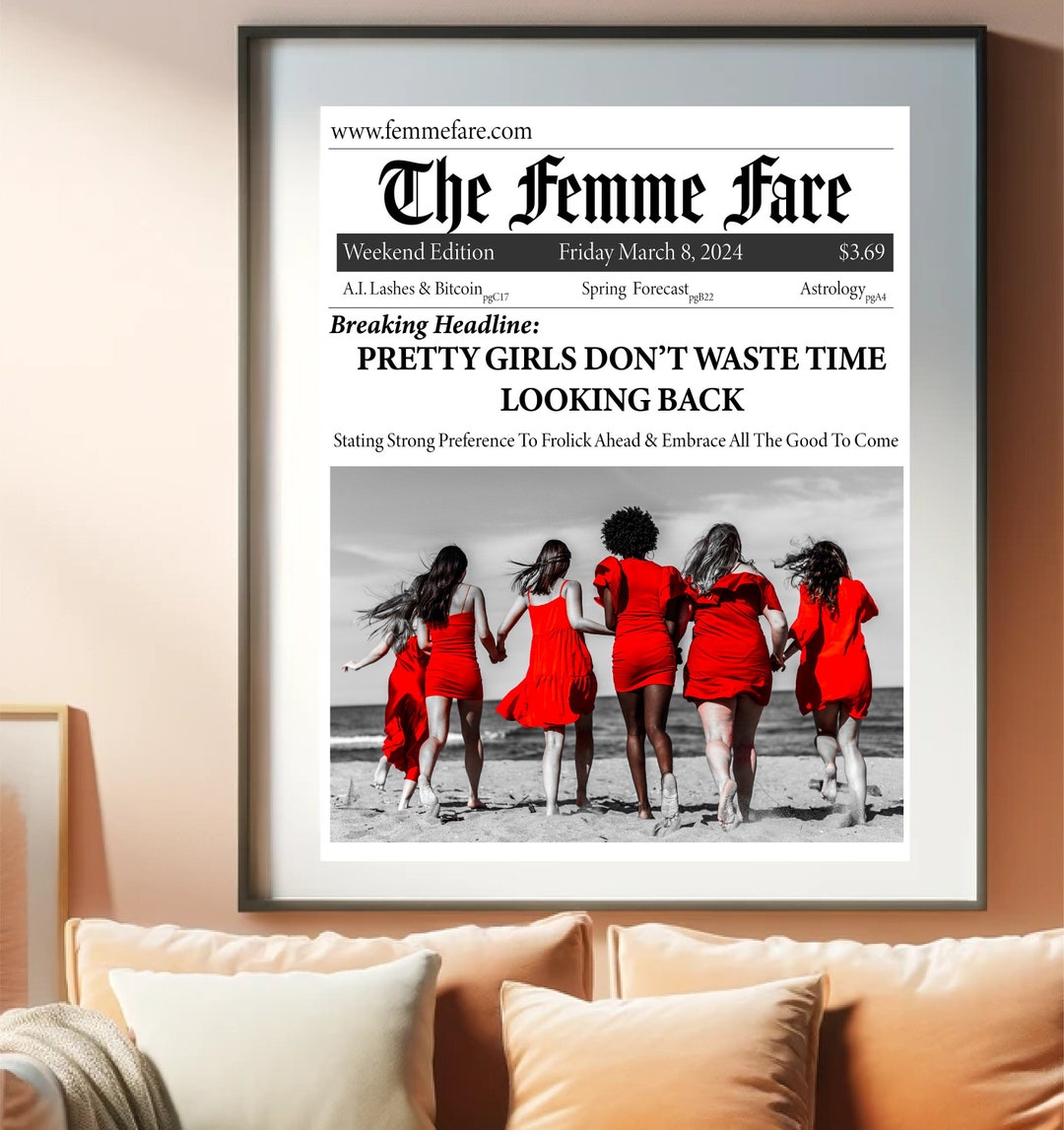 Pretty Girls Newspaper Wall Art, Breaking News Print, Preppy Wall Art ...