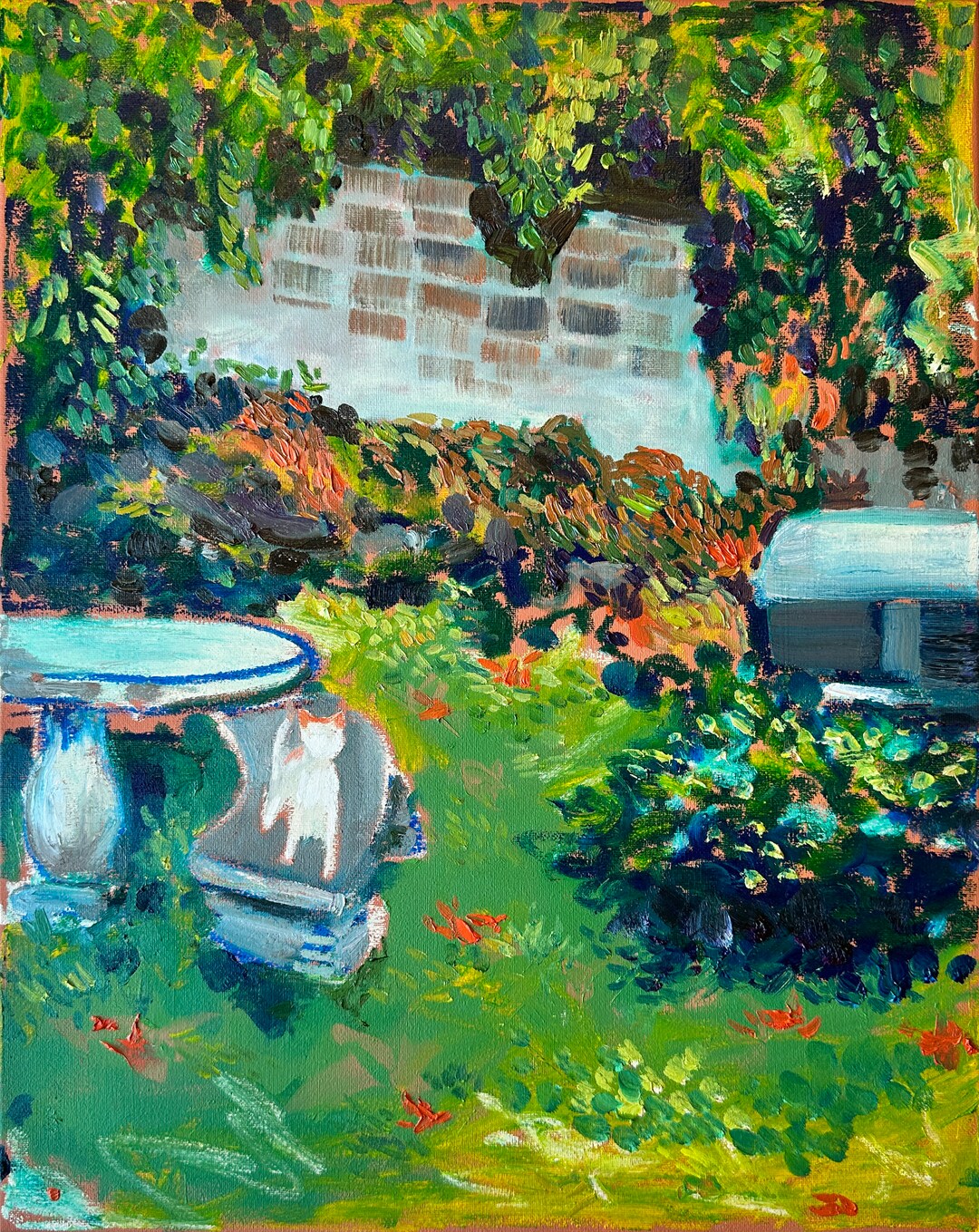 Guard Gato Brave Cat Guards His Territory in This Vibrant Original Art ...