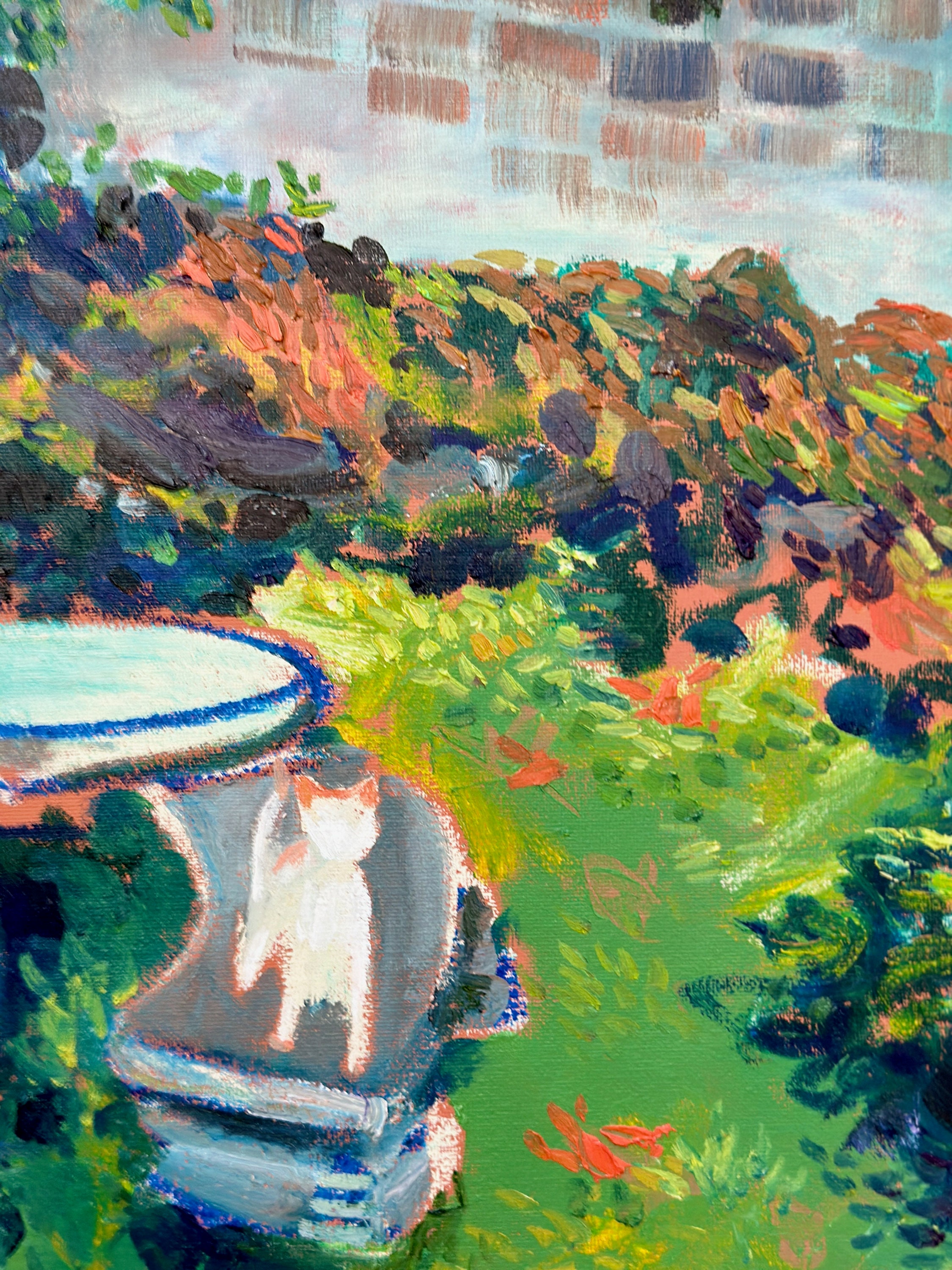 Guard Gato Brave Cat Guards His Territory in This Vibrant Original Art ...