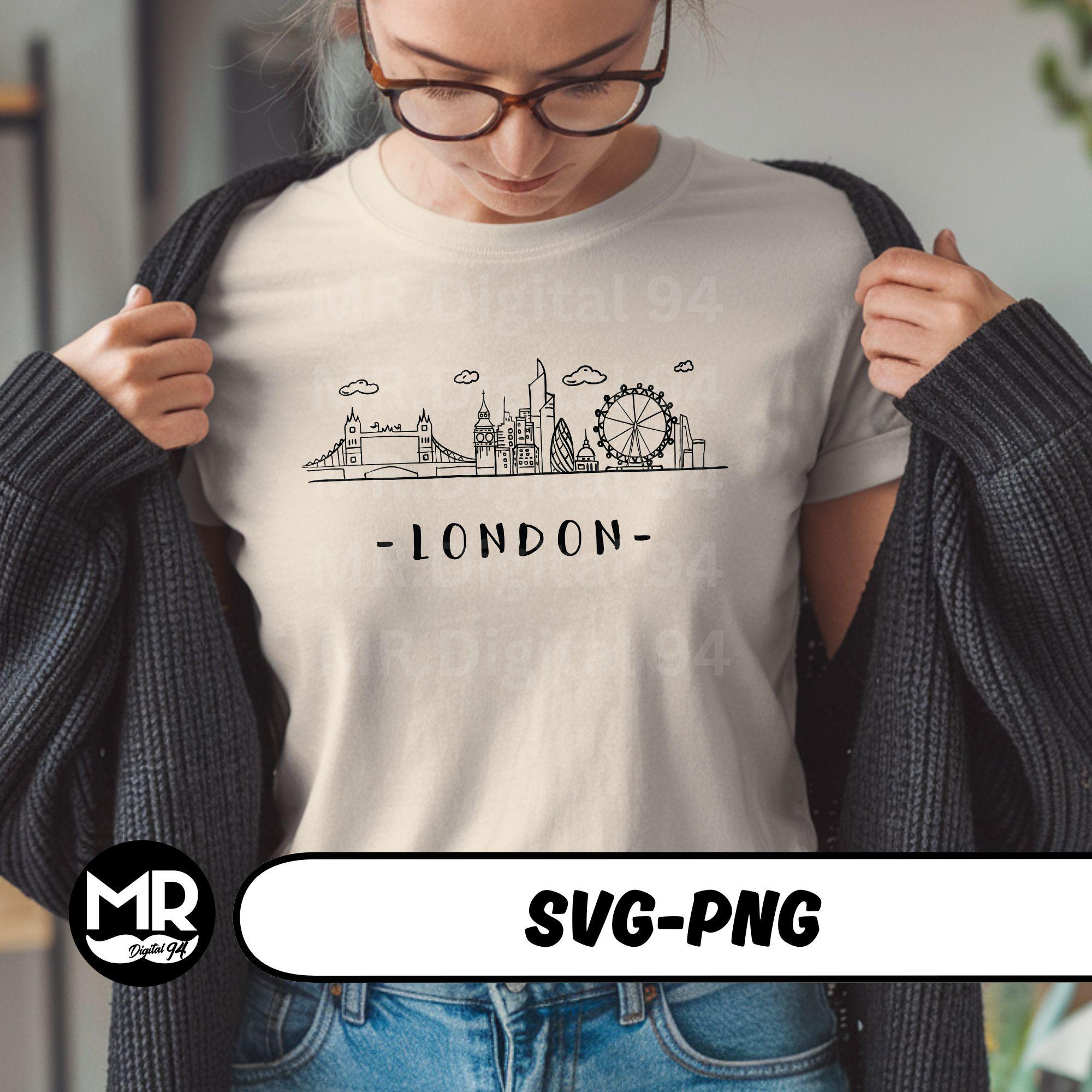 London Skyline UK, London Illustrated SVG, UK Png, Cute London City ...