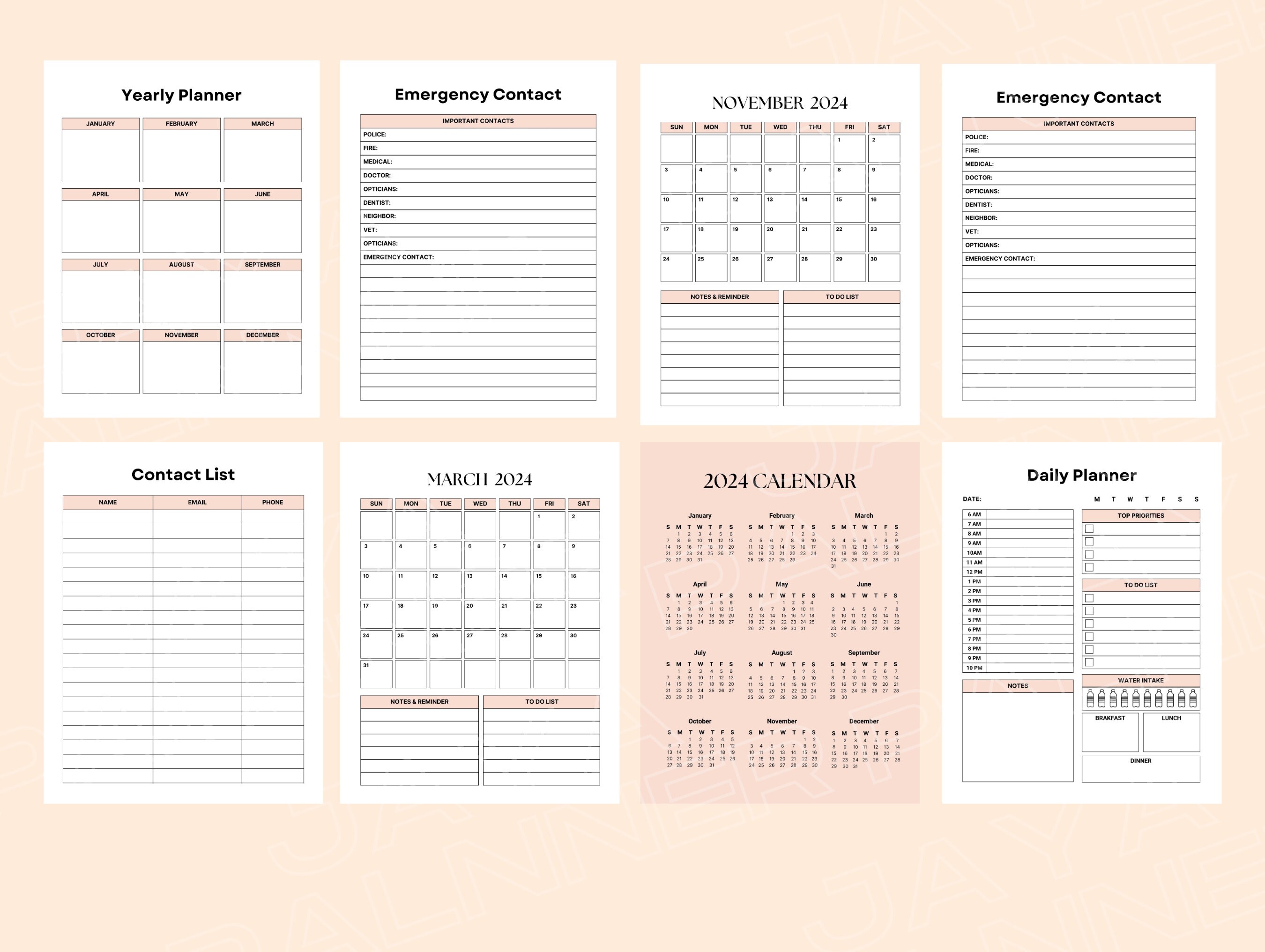 Editable 365 Days 2024 Planner Canva Template KDP Interiors, Editable ...