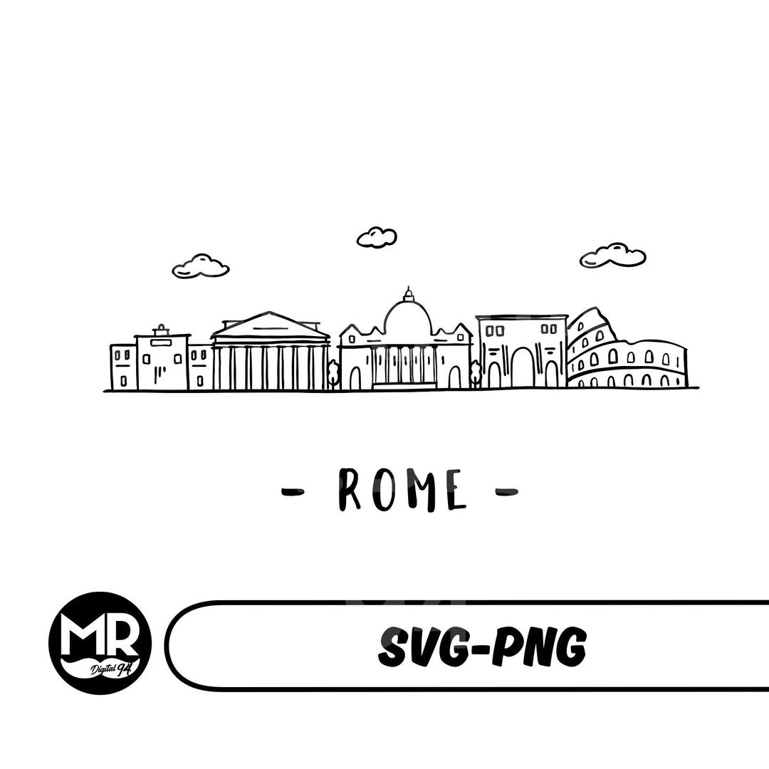Rome Skyline Illustration: City Vector SVG, PNG (digital File) - Etsy