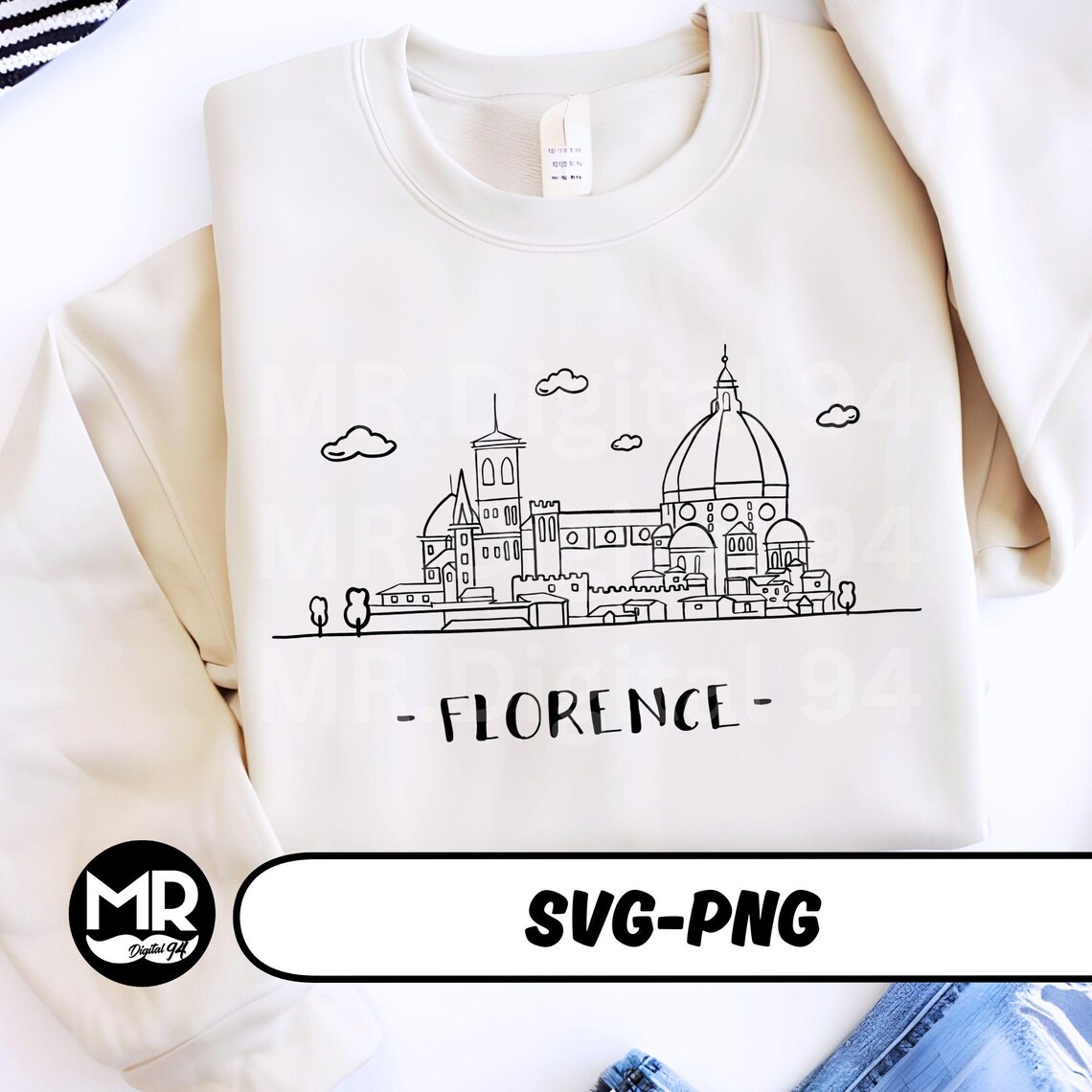 Florence Skyline Illustration: City Vector (SVG, PNG Digital File) - Etsy