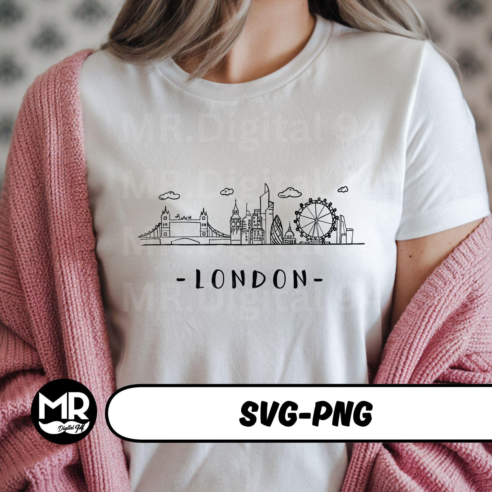 London Skyline UK, London Illustrated SVG, UK Png, Cute London City ...