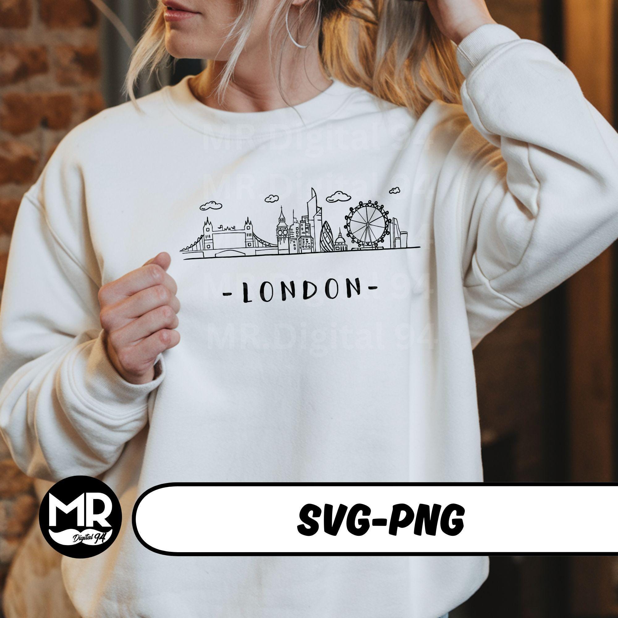 London Skyline UK, London Illustrated SVG, UK Png, Cute London City ...