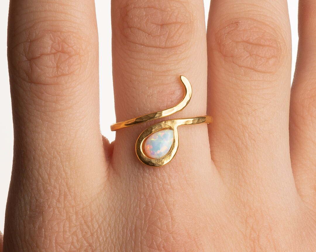 Simple Opal Ring / Opal Jewellery / Stacking Ring / Gold, Rose Gold ...