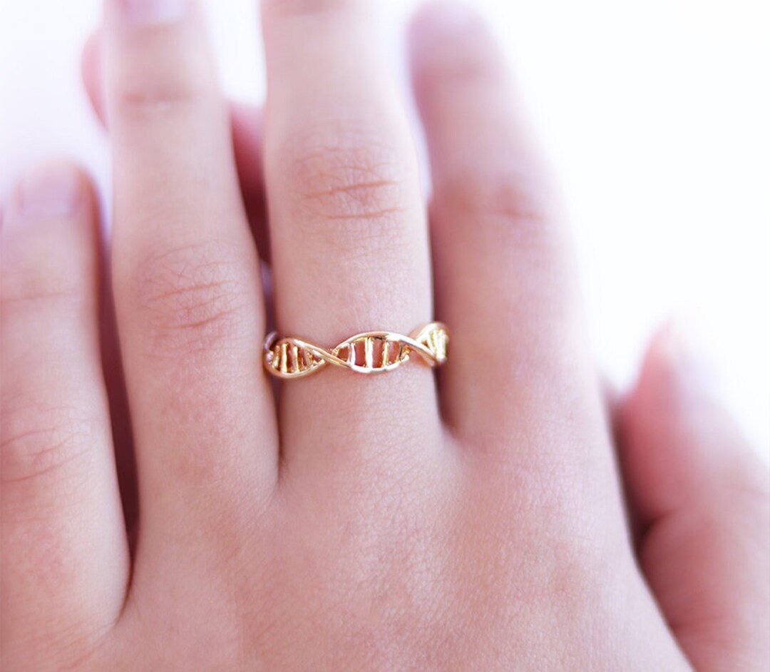 DNA Ring / DNA Jewerly / Simple Ring / Statement Ring / Gold, Sterling ...