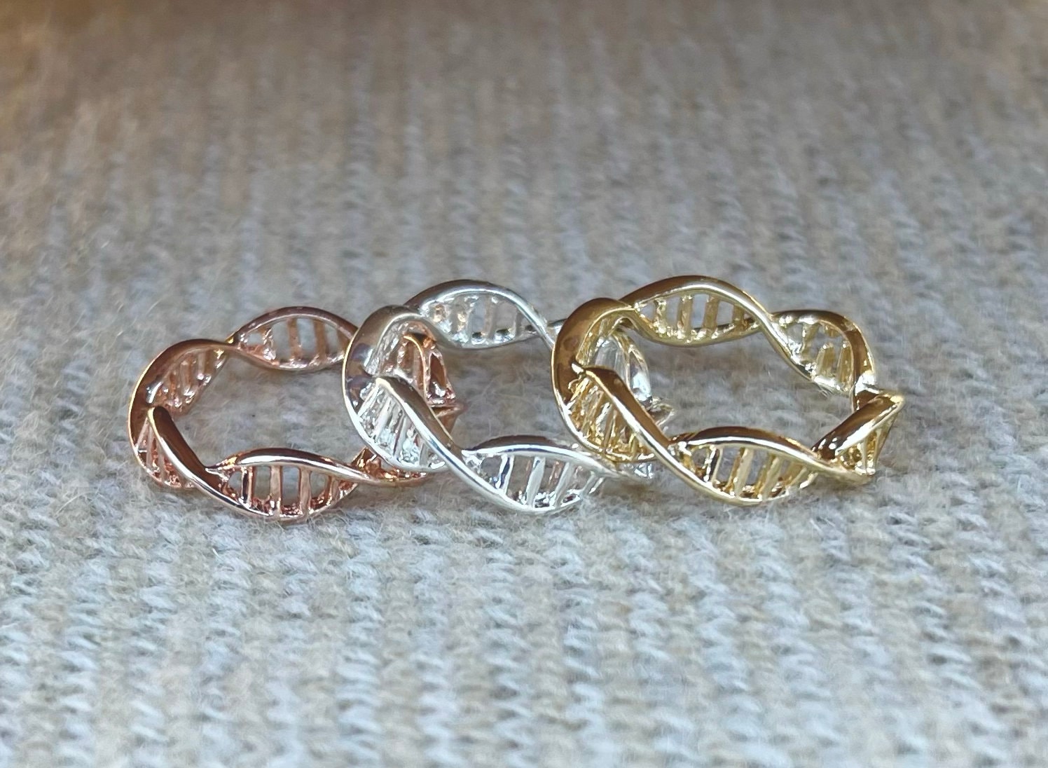 DNA Ring / DNA Jewerly / Simple Ring / Statement Ring / Gold, Sterling ...