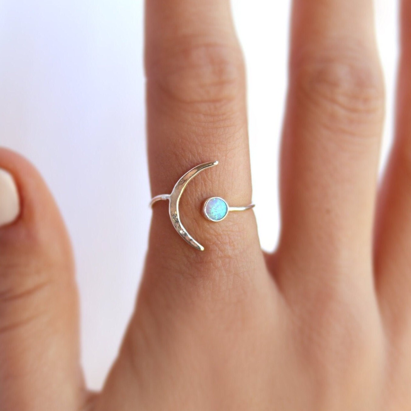 Moon Jewelry / Simple Moon Ring / Stacking Ring / Gold, Rose Gold ...