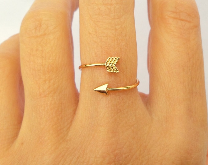 Arrow Ring Silver Adjustable Unisex Oxidized 925 Dreamcatcher - Etsy