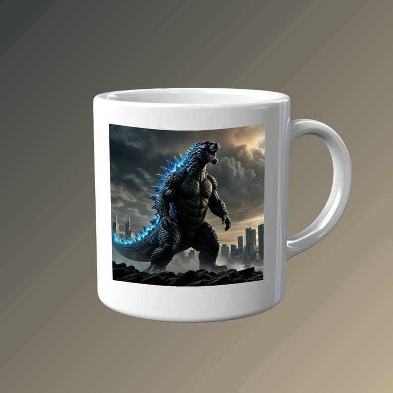Fierce Godzilla Monster Creature in City Skyline at Dusk - Clipart for ...